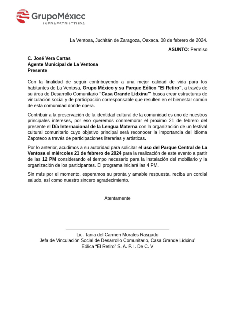 Oficio-Solicitud editable | PDF