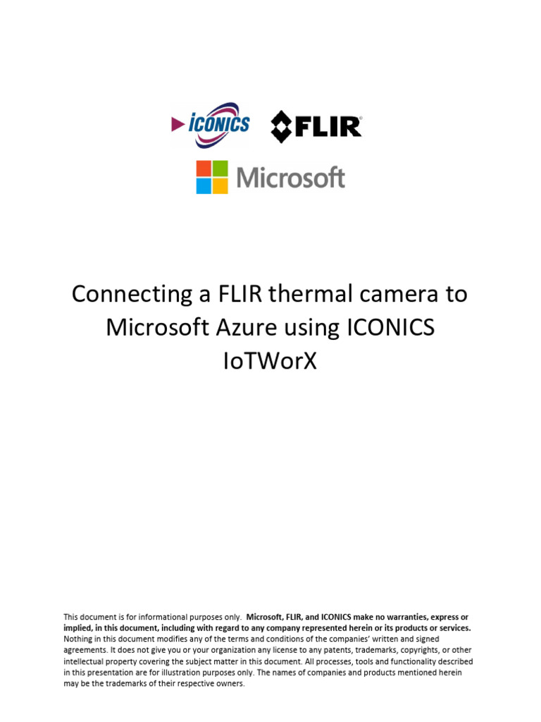 Connecting A FLIR Thermal Camera To Microsoft Azure Using IoTWorX | PDF ...