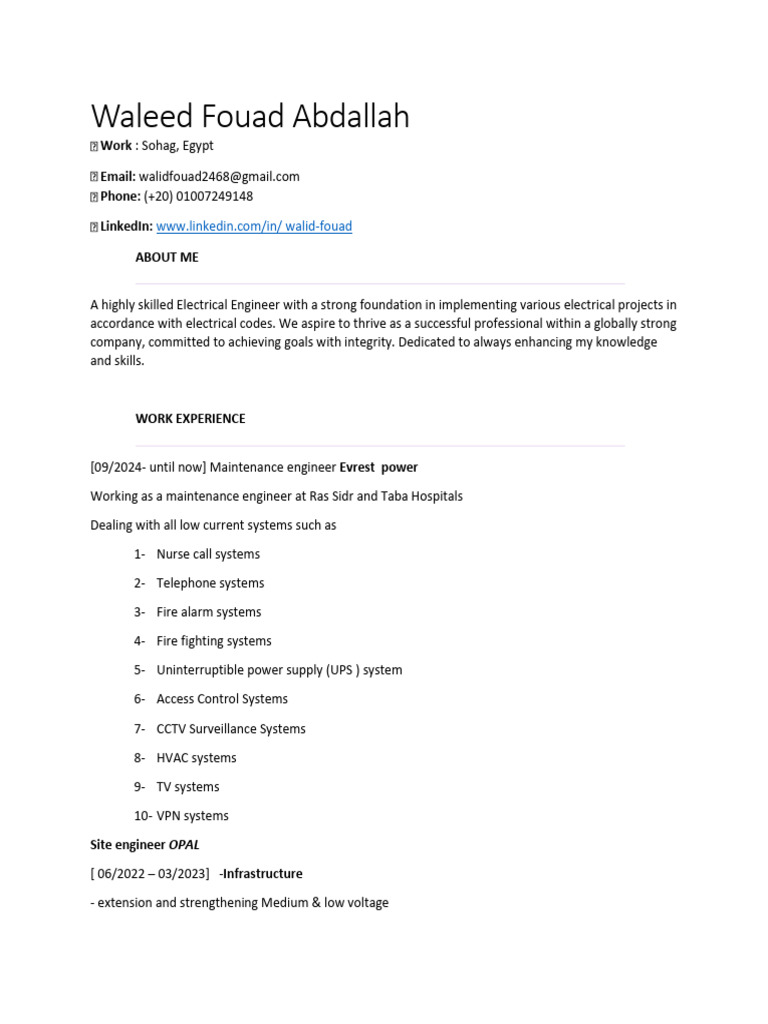 Walid F. Abdallah CV | PDF