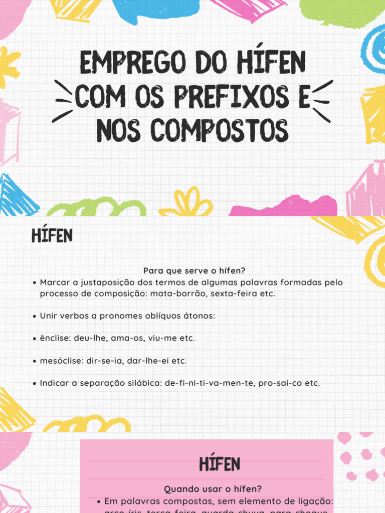 Emprego Do Hífen Com Os Prefixos e Nos Compostos PDF | PDF | Famílias ...