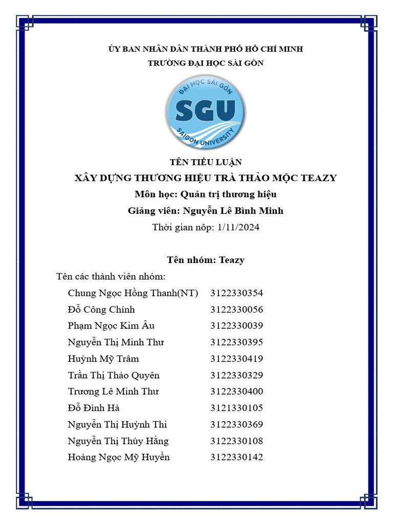 NHÓM 5 TEAZY QTTH | PDF