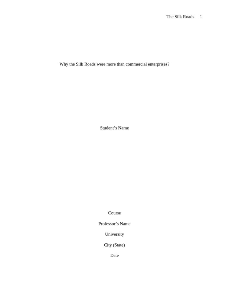 Order #310 Asia and The World Essay | PDF | Silk Road | Tang Dynasty