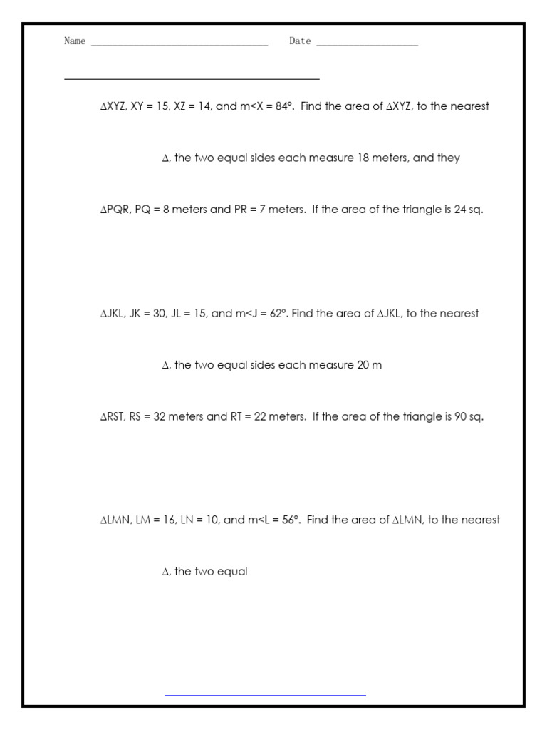 Trig - Triangle Area | PDF
