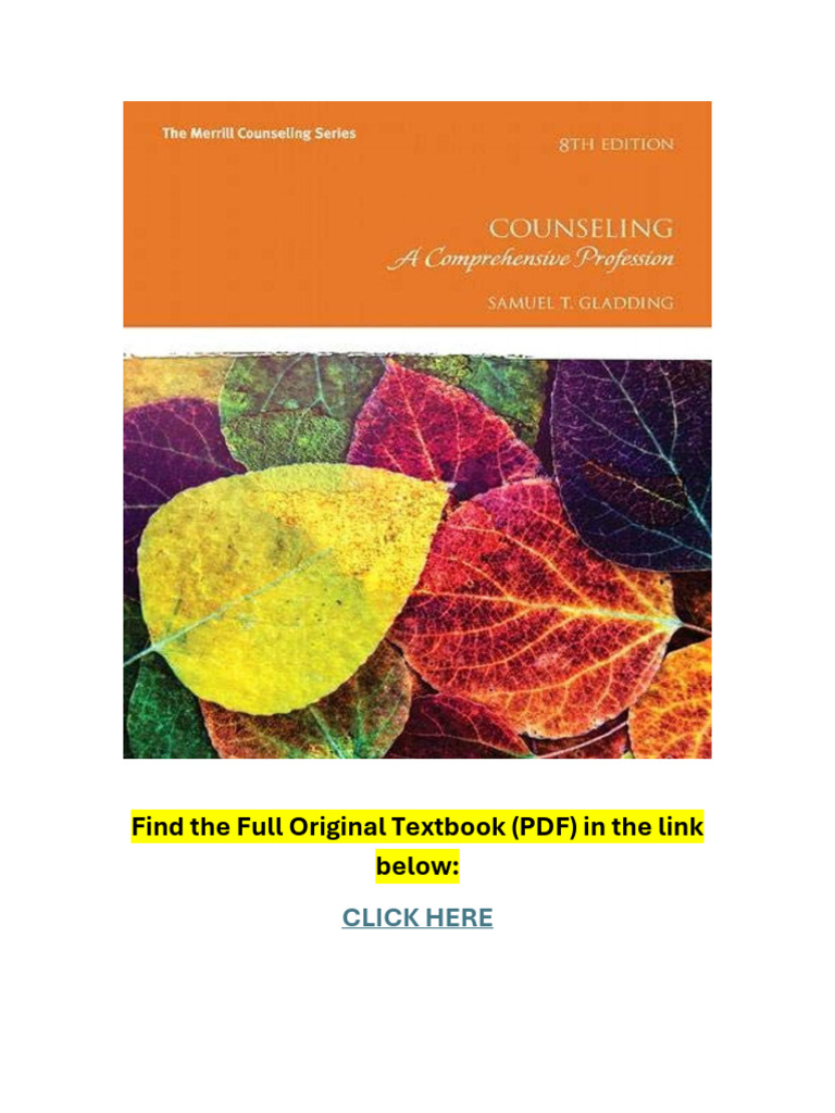 Counseling A Comprehensive Profession 8th Edition TEXTBOOK | PDF ...