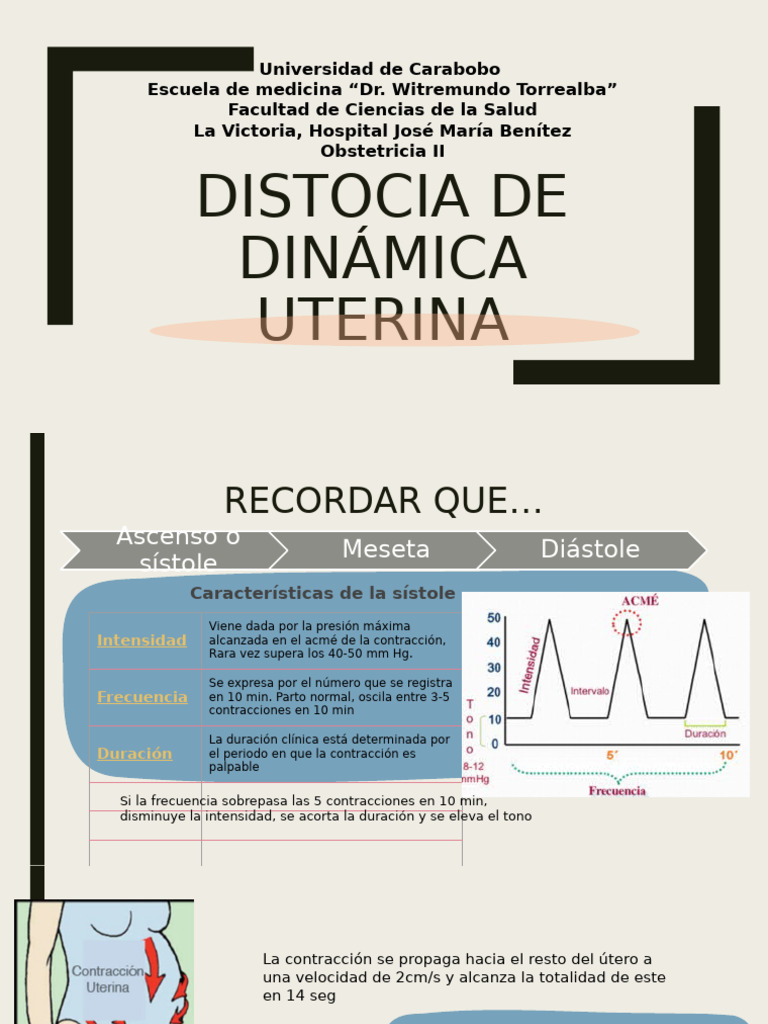 Distocia de Dinámica Uterina | PDF | Parto | Maternidad