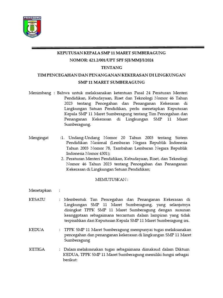 SK Dan Laporan TPPK | PDF