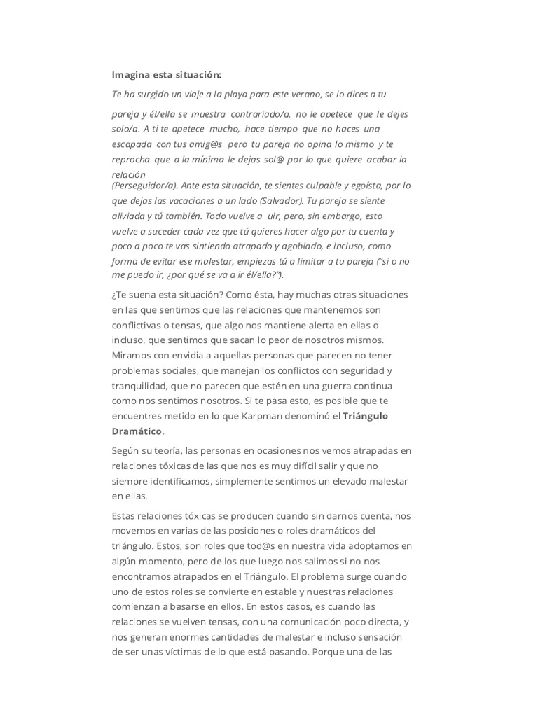 El Triángulo Dramático de Karpman Part2 | PDF