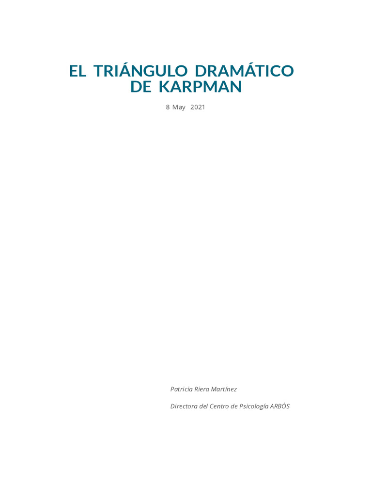 El Triángulo Dramático de Karpman Part1 | PDF