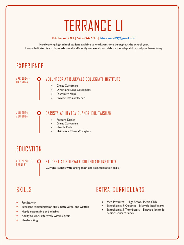 Terrance Li Resume 1 | PDF