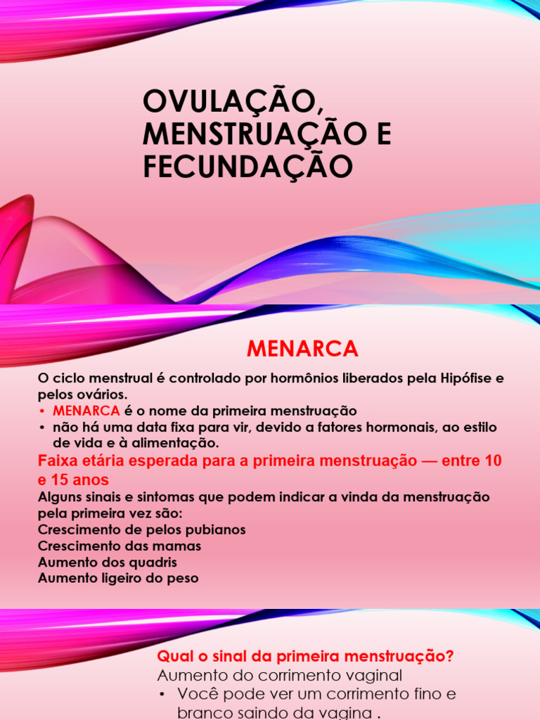 Ovula - o - Menstrua - o e Fecunda - o | PDF | Menstruação | Ciclo ...