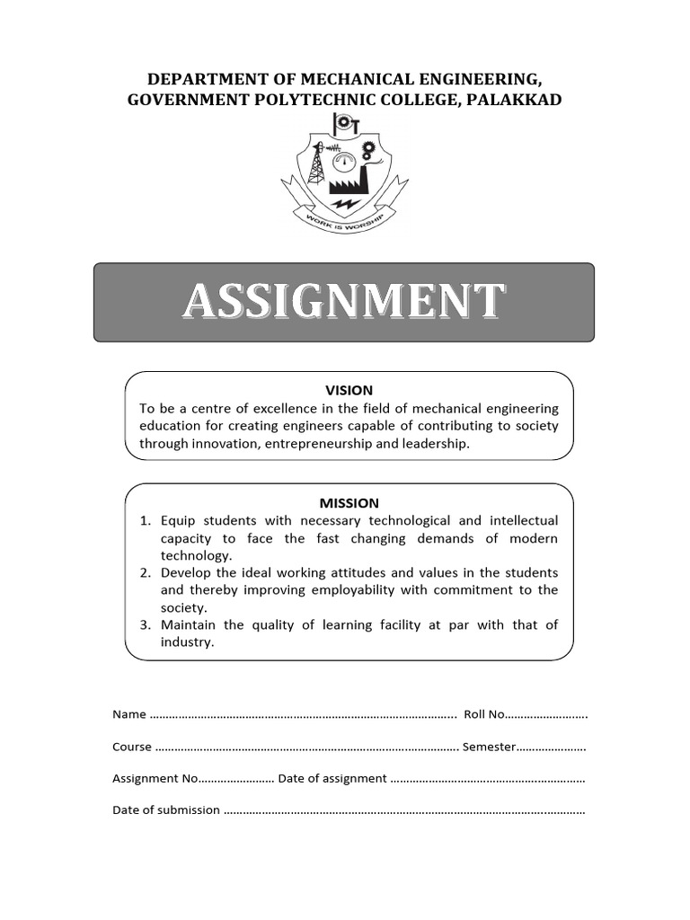 Assignment front sheet PDFpoly students | PDF