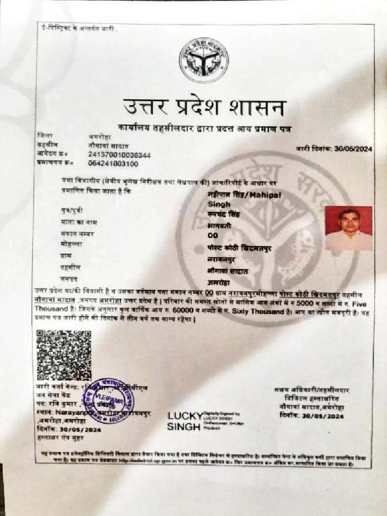 Income Certificate | PDF