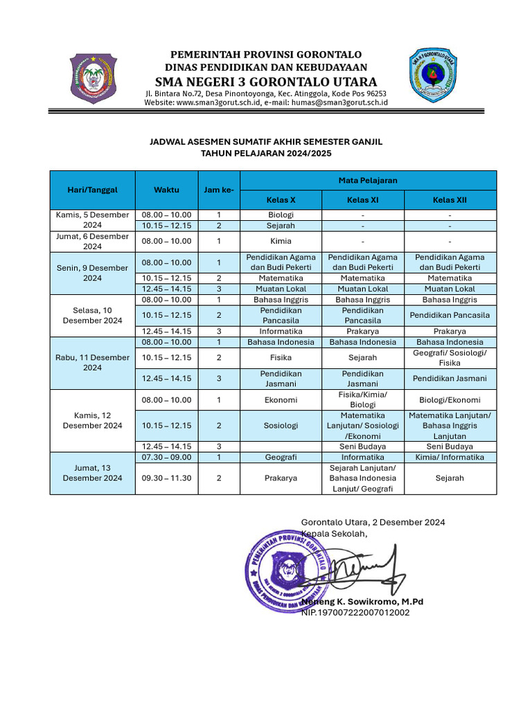 Jadwal Asas 2024 | PDF