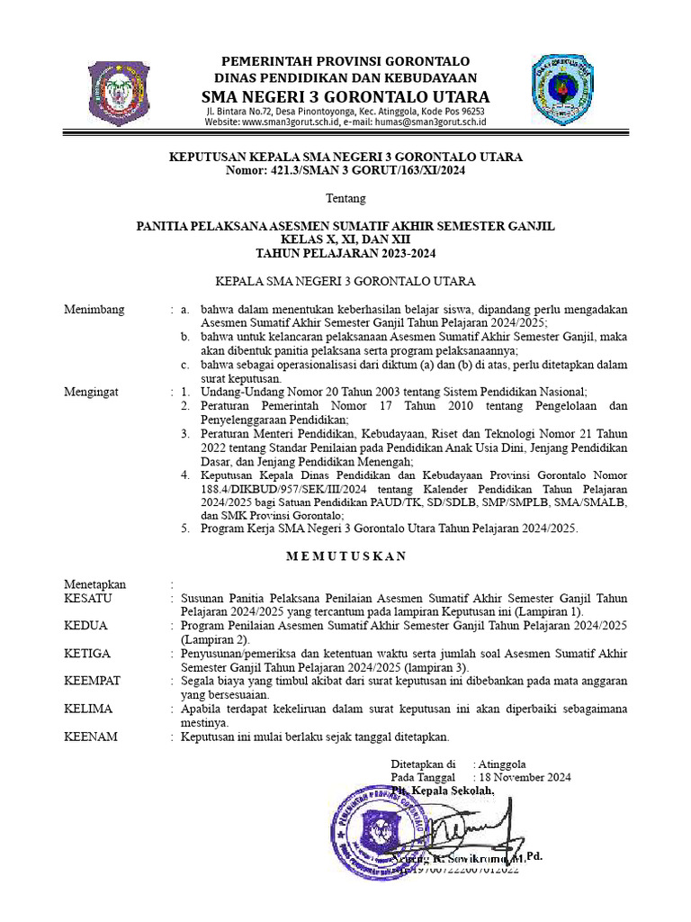 SK Pantia Asas Ganjil 2024-2025-1 | PDF