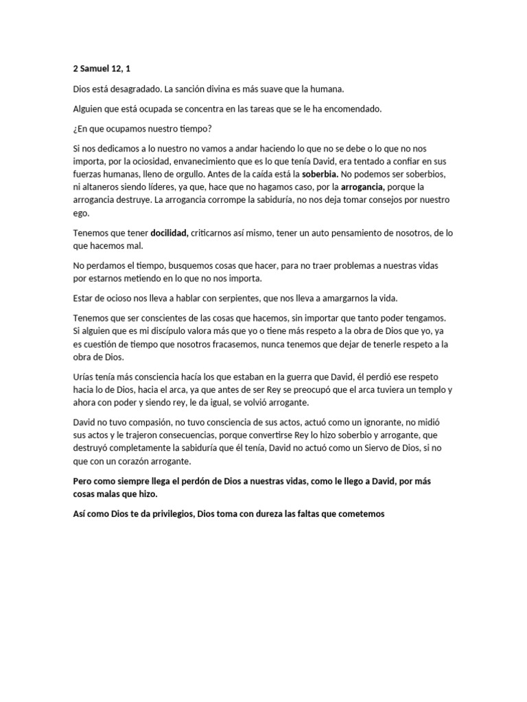 2 Samuel 12-Martes 16-02-24 | PDF