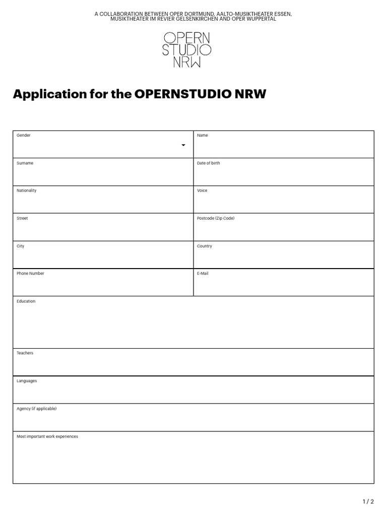 Singers - Application - Form - Mayela López | PDF | Opera | Vocal ...