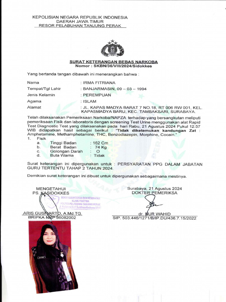 BEBAS NARKOBA BU IRMA | PDF