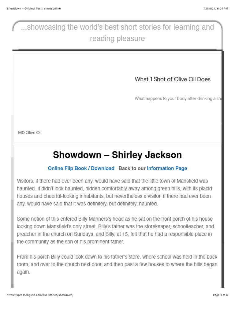 Showdown - Original Text - Shortsonline | PDF