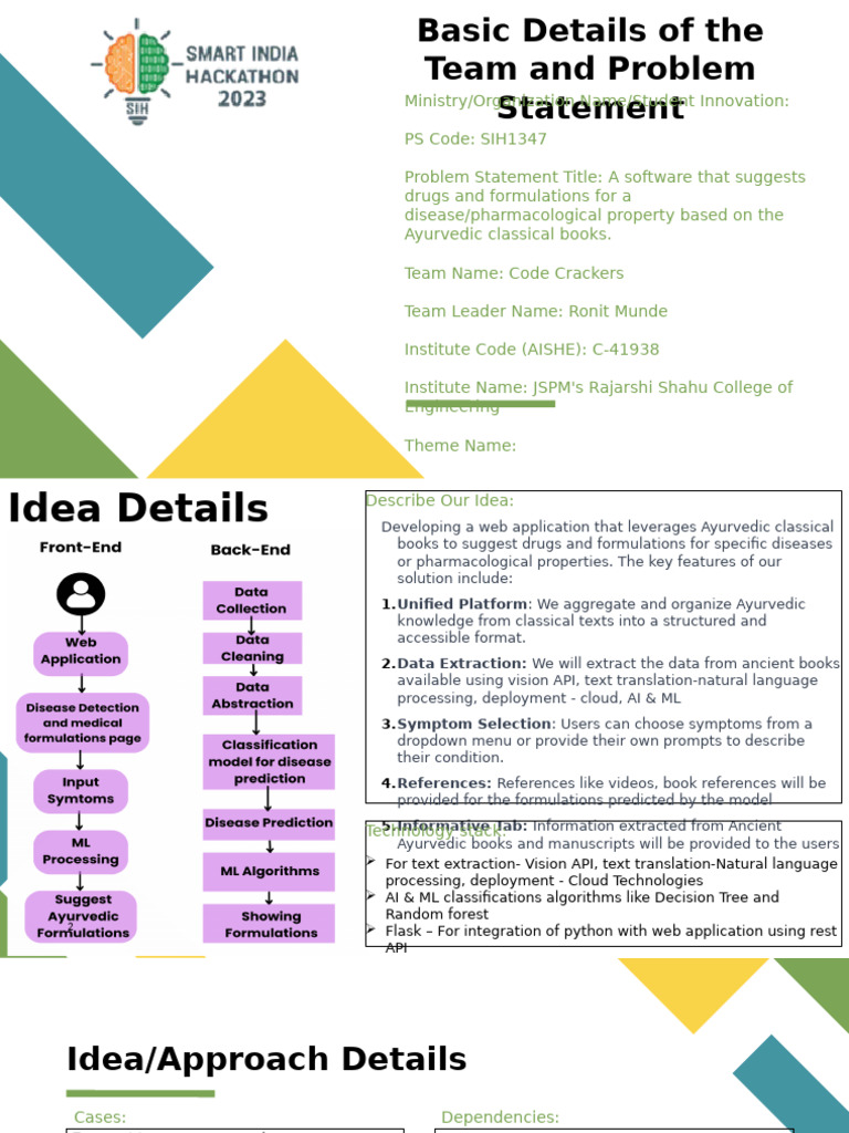 SIH[1] | PDF | Ayurveda | Artificial Intelligence