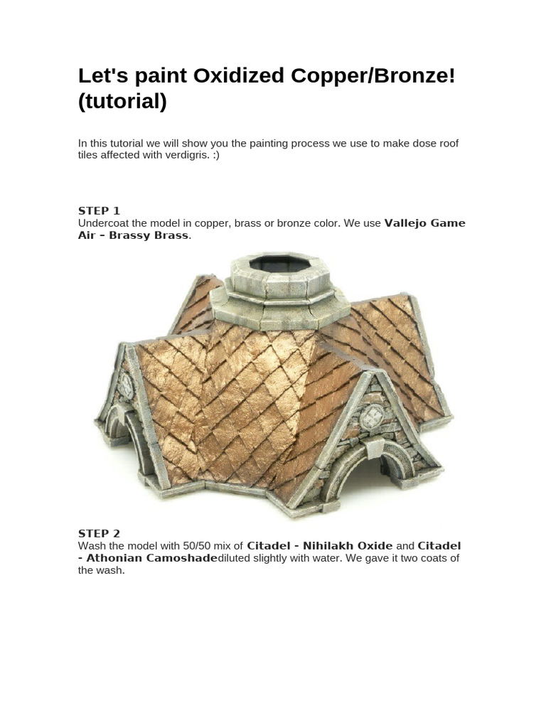 Oxidized Copper-Bronze - Tabletop World Painting Tutorial | PDF