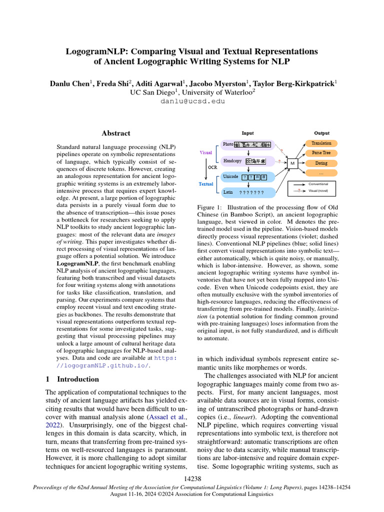 Chen Et Al. - 2024 - LogogramNLP Comparing Visual and Textual ...