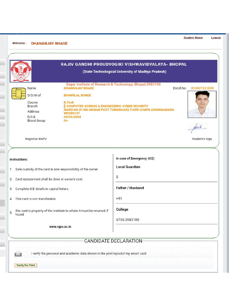 Smart Card Dhananjay | PDF