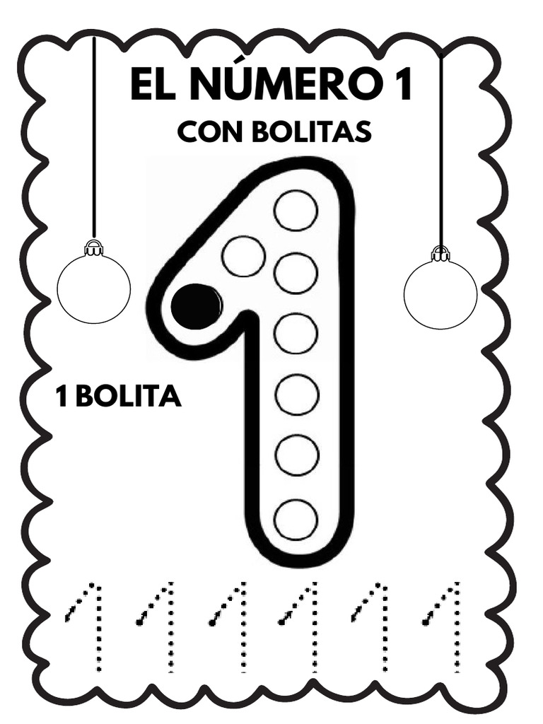 El Número 1 con Bolitas | PDF