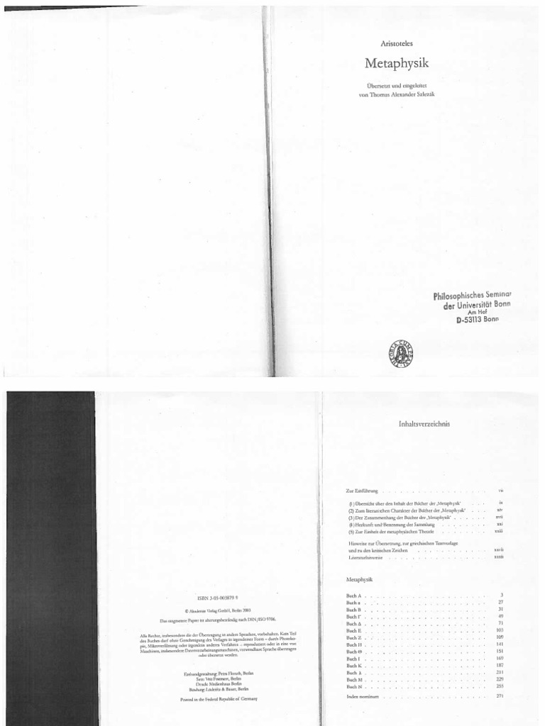 Aristoteles - Metaphysik (Szlezak) | PDF