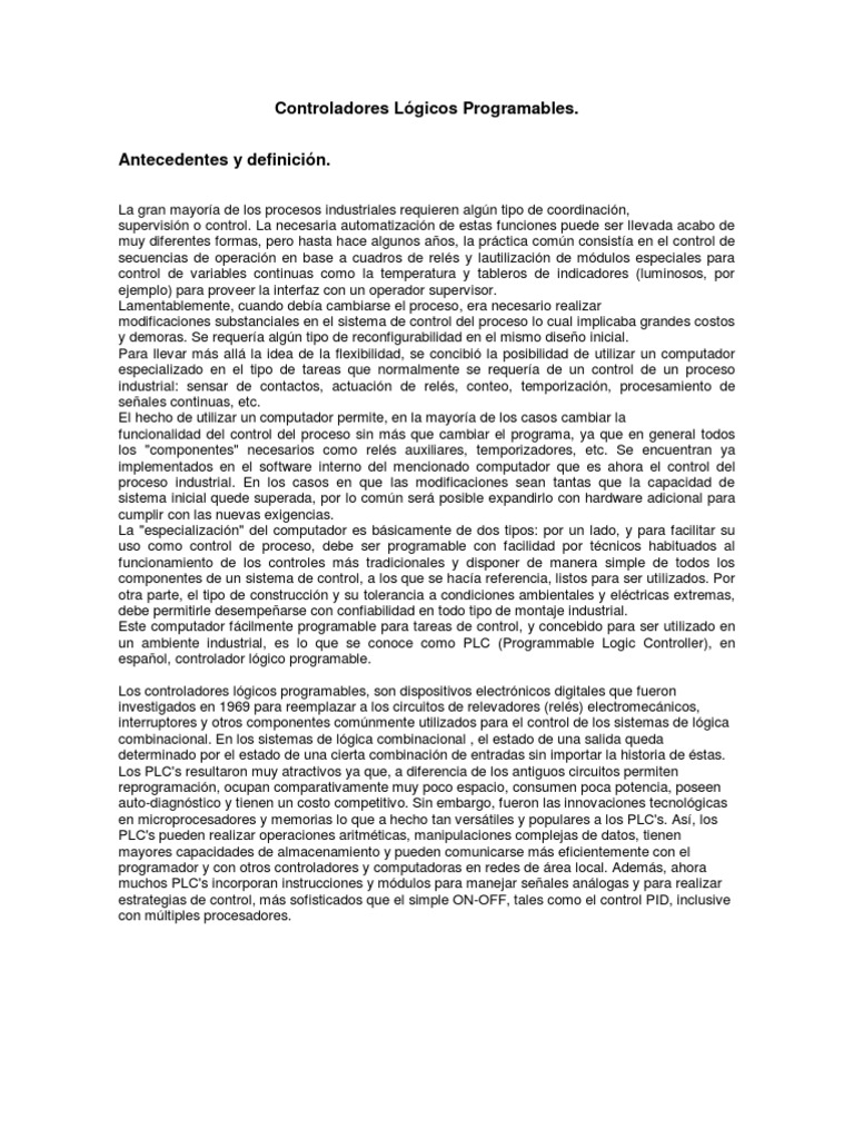 Controlador Logico Programable | PDF
