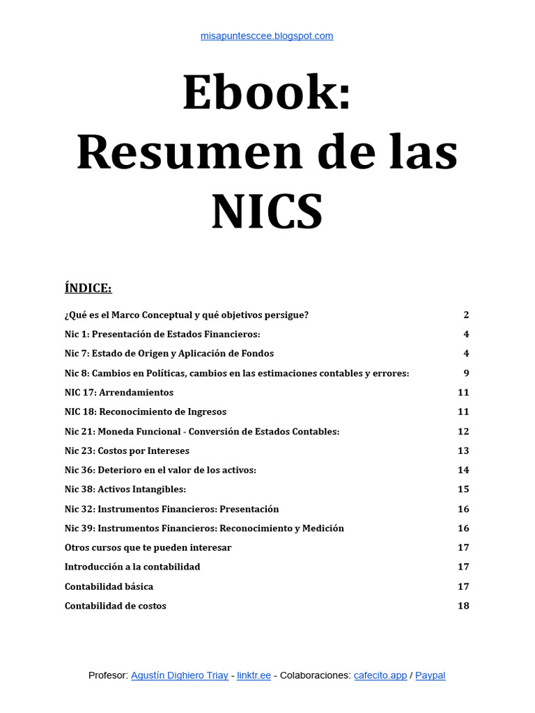 Ebook Sobre NICS | PDF | Contabilidad | normas internacionales de INFORMACION FINANCIERA