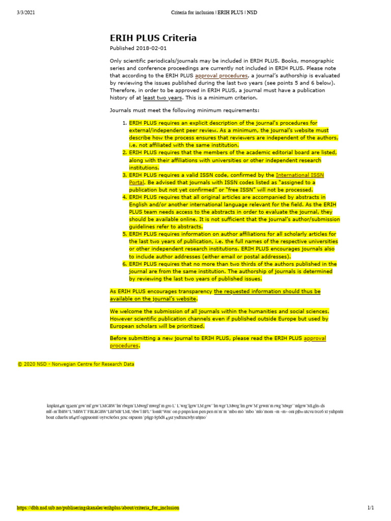 Criteria for inclusion | PDF | Abstract (Summary) | Science