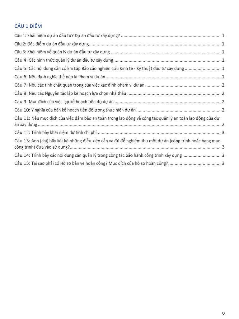 QLDA CÂU 1 ĐIỂM | PDF