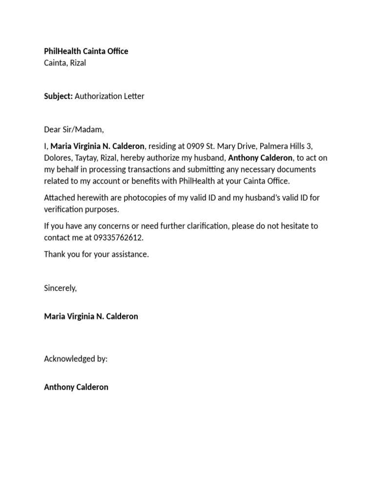 Auth Letter | PDF