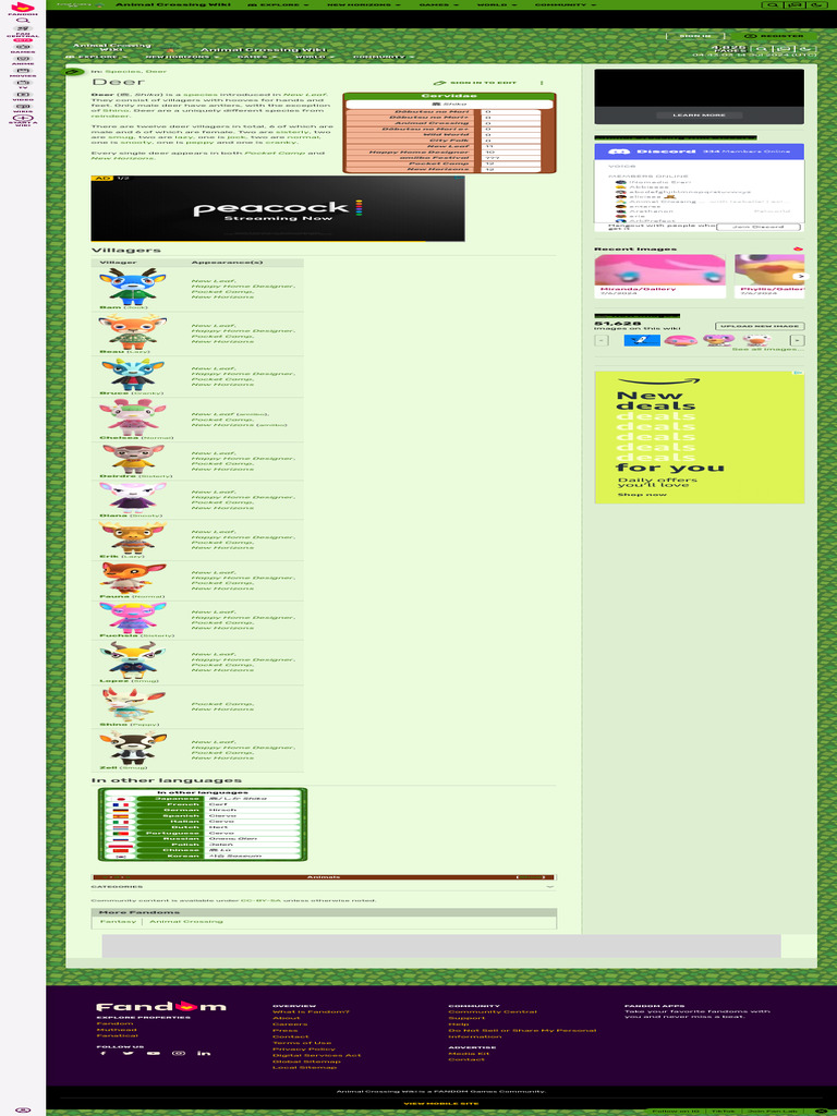 Deer Animal Crossing Wiki Fandom | PDF | Deer