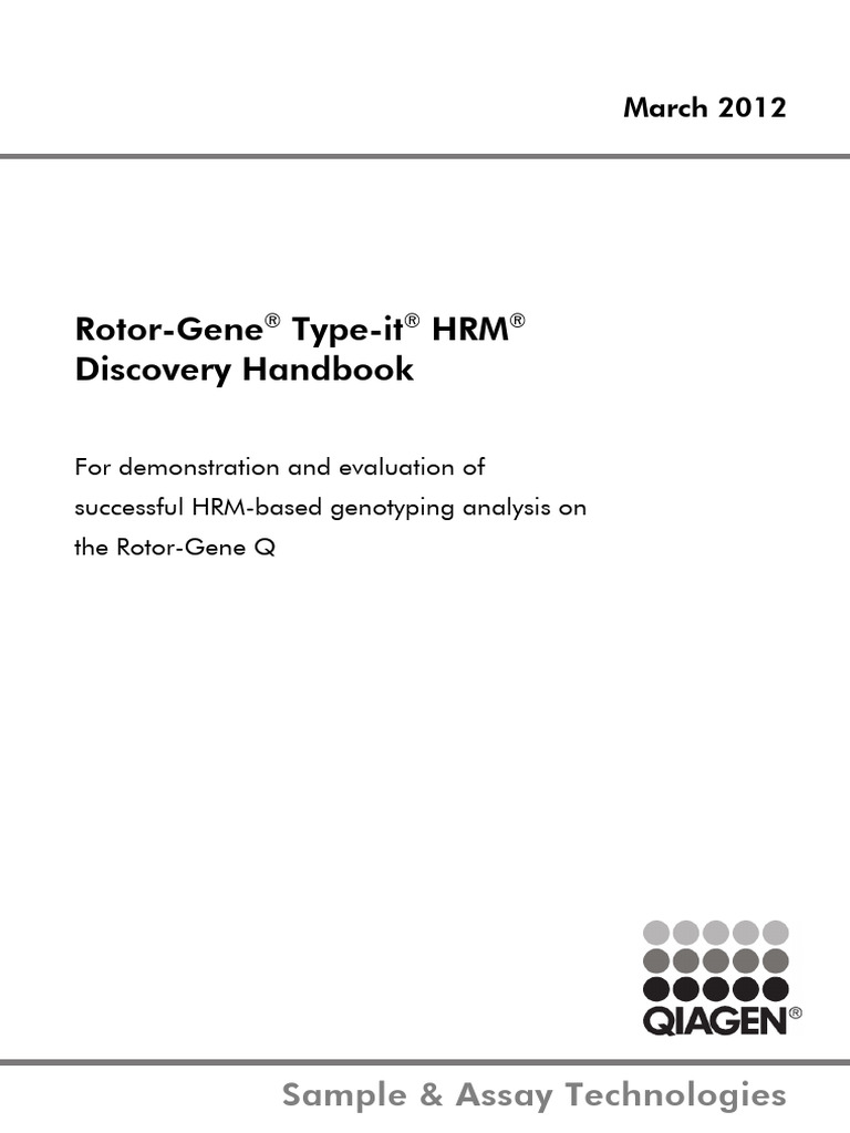 EN Rotor Gene Type It HRM Discovery Handbook | PDF | Polymerase Chain Reaction | Biology