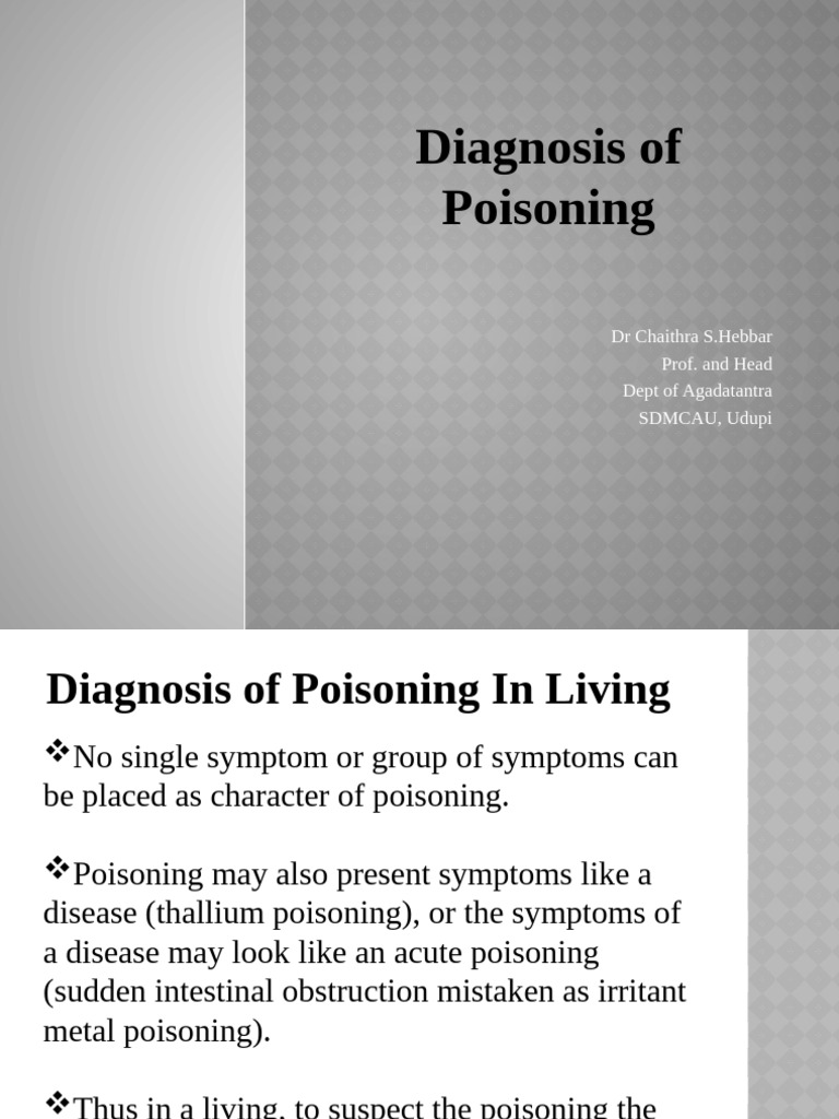 3 Diagnosis of Poison | PDF | Mucus | Stomach