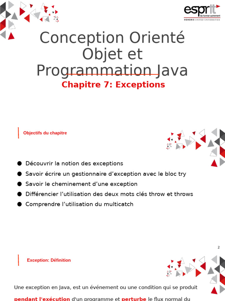 Chapitre 7_ Exception | PDF | Java (Langage de programmation) | Programme informatique