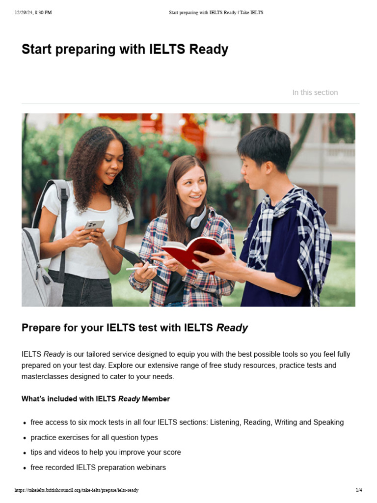 Prepare for IELTS with IELTS Ready | PDF | International English ...