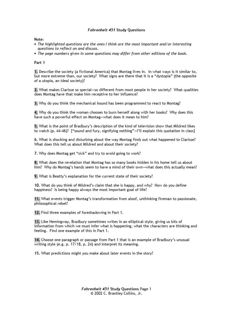 Key Themes in Fahrenheit 451 Questions | PDF