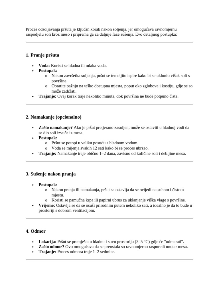 Odsoljavanje Prsuta | PDF