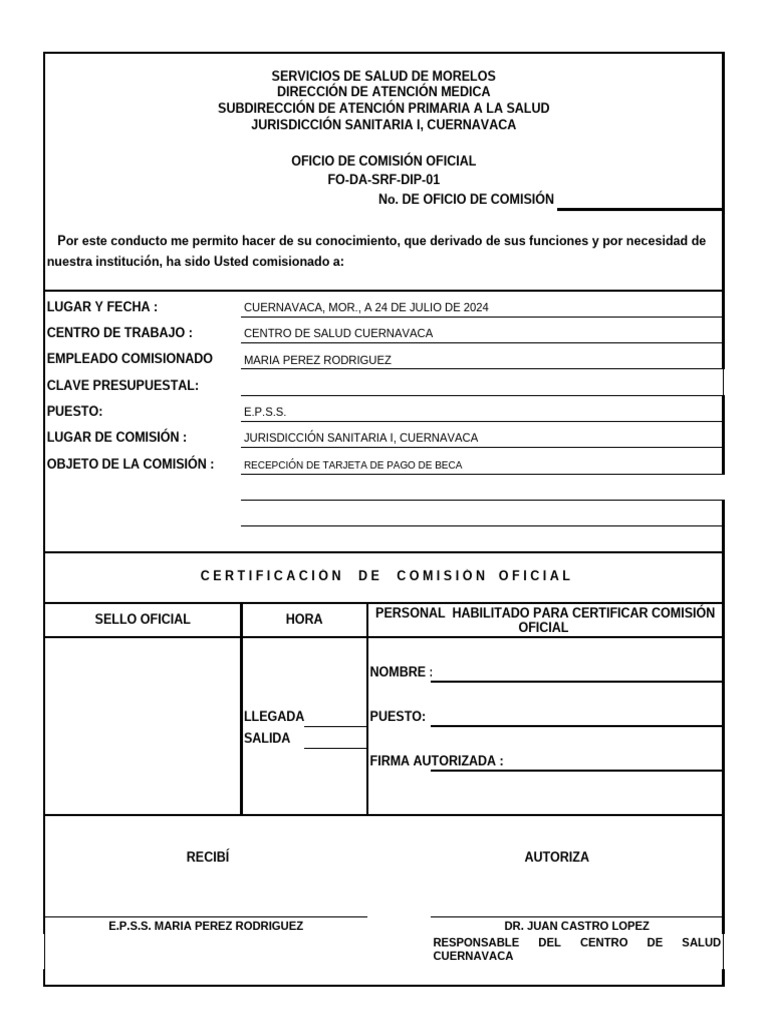 Oficio de Comision | PDF