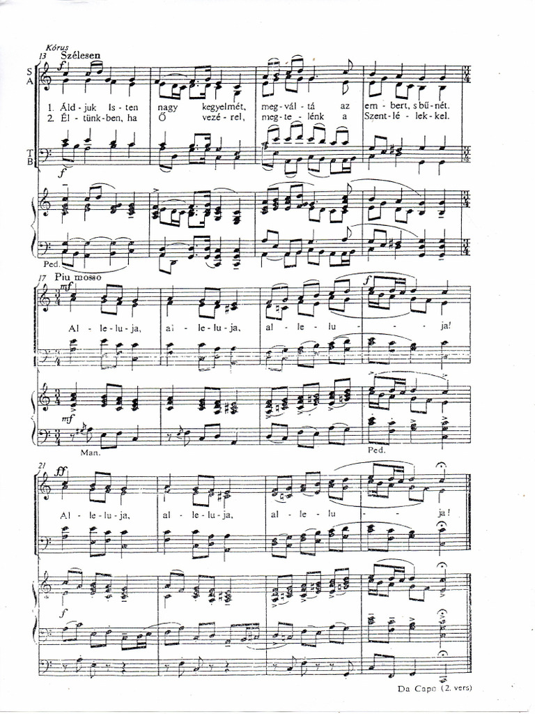 Szokolay Sándor Áldjuk Isten nagy kegyelmét | PDF