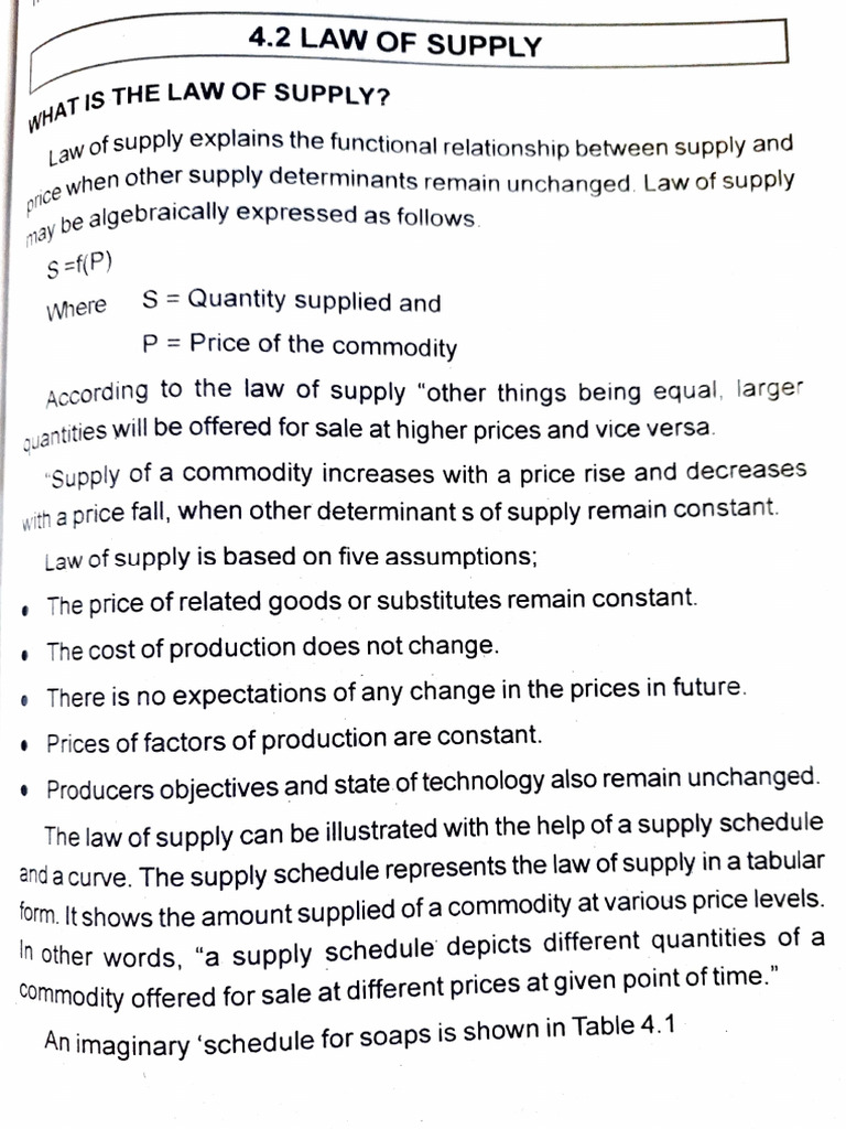 Law Of Supply | PDF | Supply (Economics) | Microeconomics