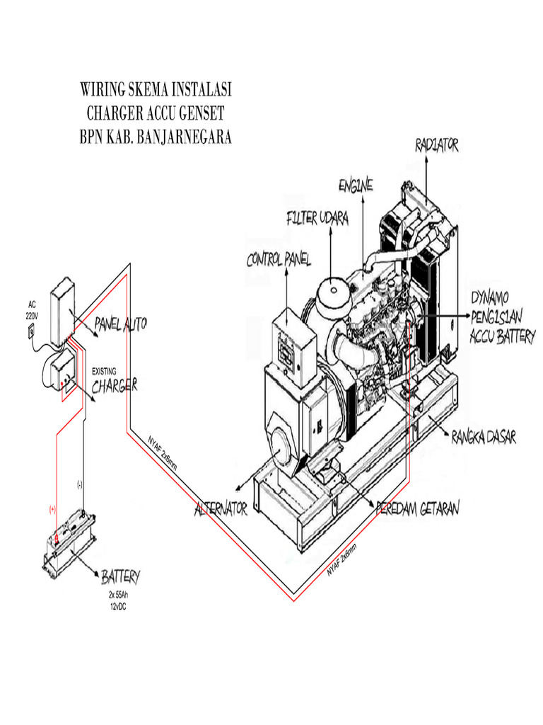 Wiring Skema Charger Battery Genset | PDF