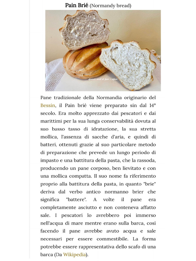 Ricetta Pane Normanno Pan Brie | PDF