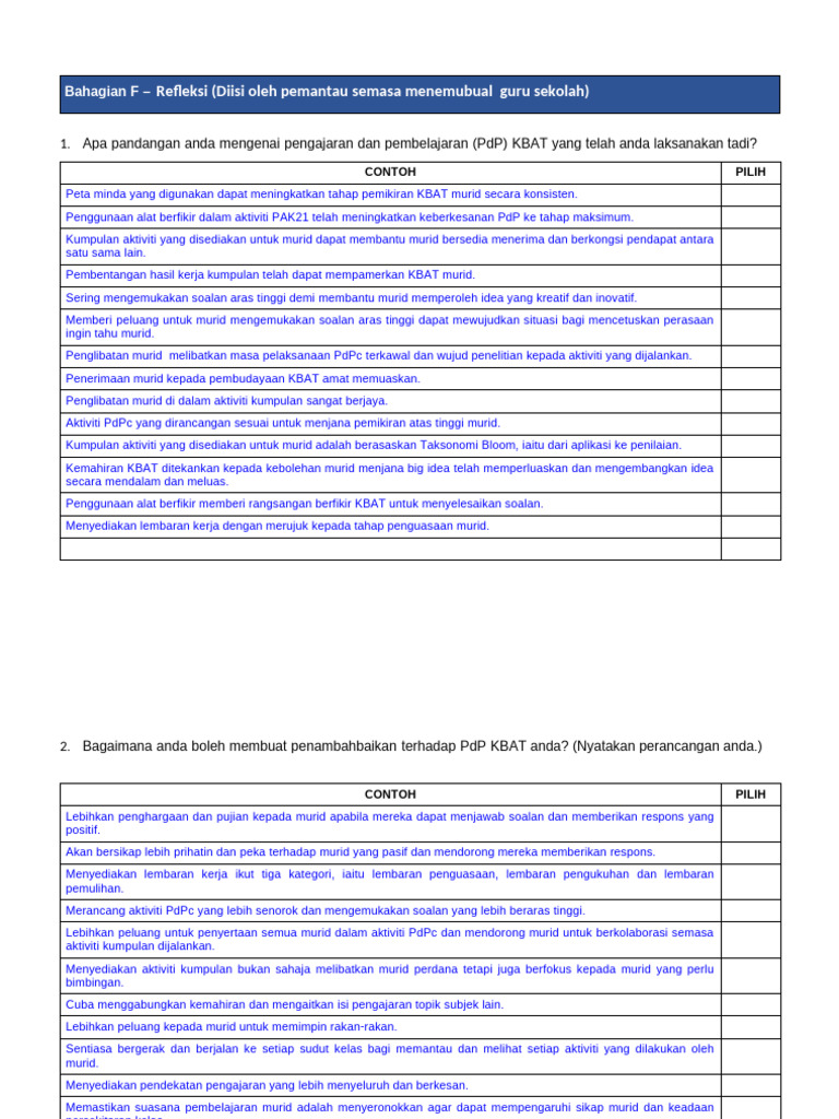Contoh Refleksi | PDF