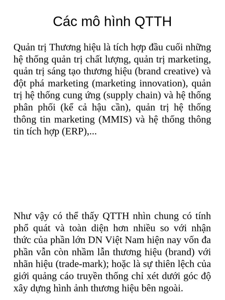 Phat Trien Cac Mo Hinh QTTH | PDF