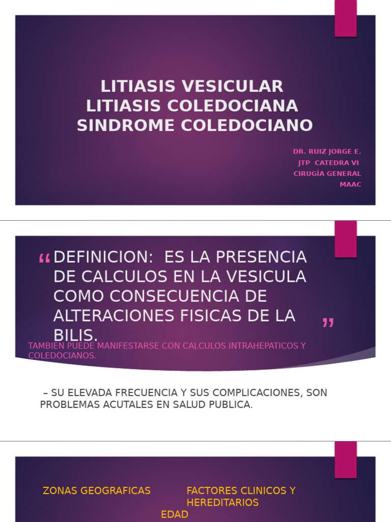 Teorico Litiasis Vesicular | PDF | Enfermedades y trastornos | Medicina ...