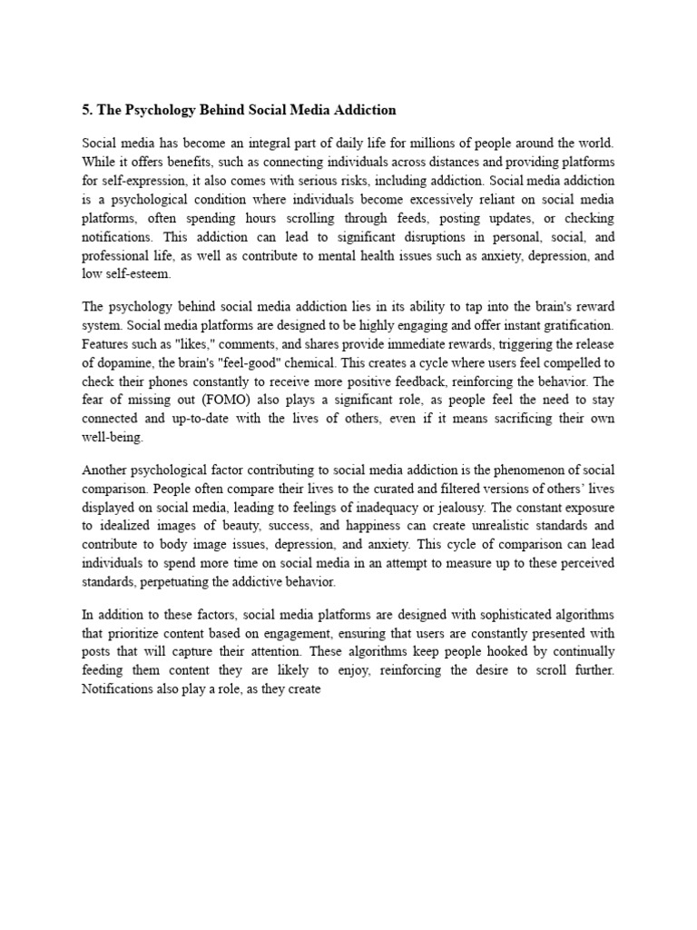 Psychology of Social Media Addiction | PDF