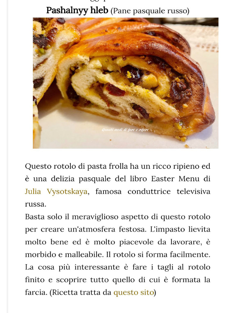 Ricetta Pane Pasquale Russo | PDF